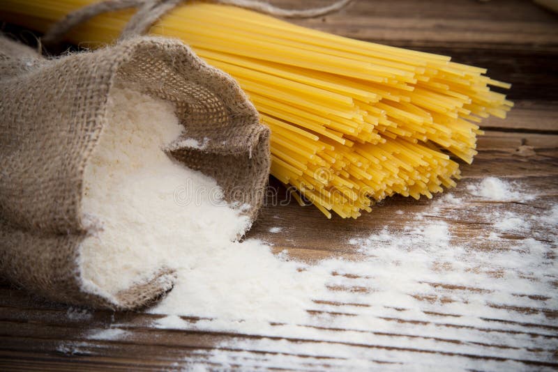 Long Spaghetti in Glass Jar. Ingredient for Italian Pasta Stock Image ...