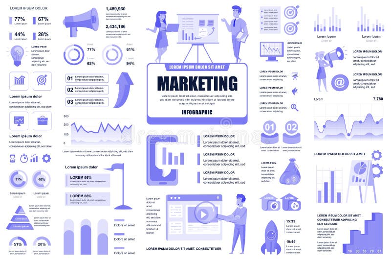 Bundle Marketing and Promo Infographic UI, UX, KIT Elements. Different ...