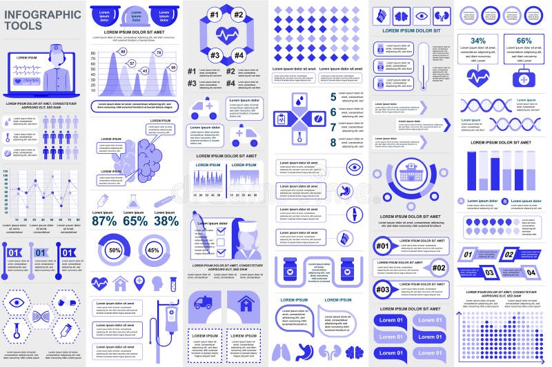 Bundle Medical Services Infographic UI, UX, KIT Elements. Different ...