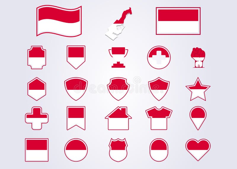 Bundle of Monaco Icon Flag Symbol Sign Vector Illustration Design Stock ...