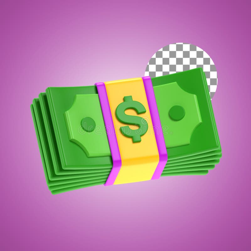 A Bundle of Money. Vector Drawing Stock Vector - Illustration of bright ...