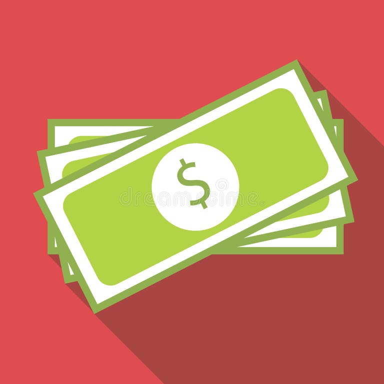 Bundle of Money Icon, Flat Style Stock Illustration - Illustration of ...