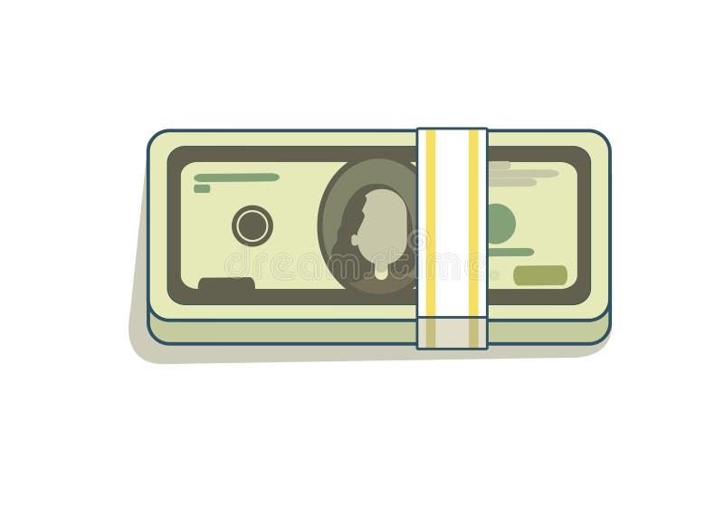A Bundle of Money. Vector Drawing Stock Vector - Illustration of bright ...