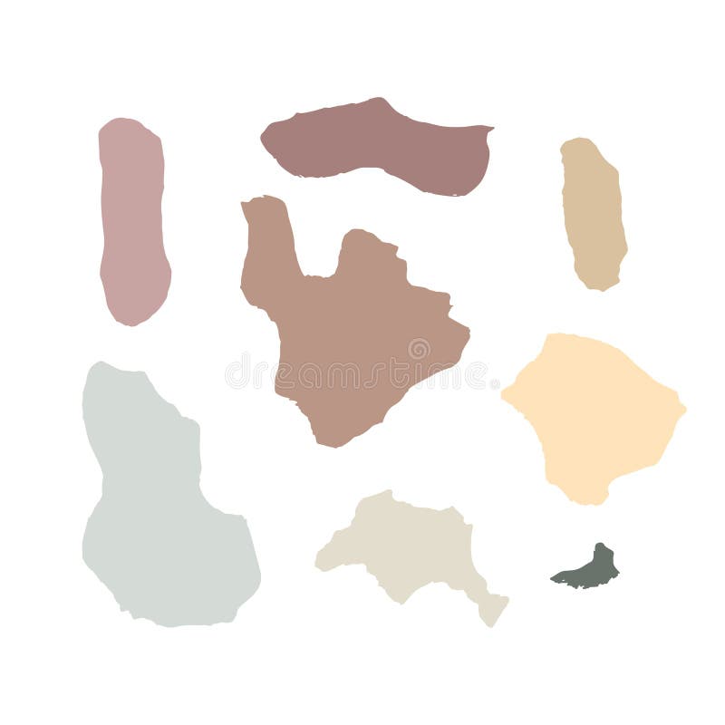 Bundle of Neutral Abstract Organic Shape Blots Isolate on White ...