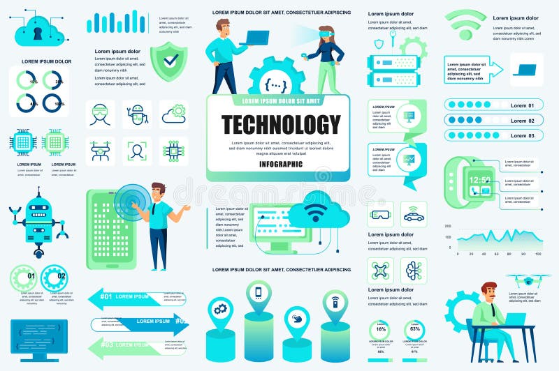 Bundle New Technologies Infographic UI, UX, KIT Elements. Different ...
