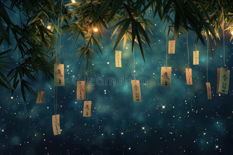 A Bundle of Notes Hanging from a Tree Branch Stock Image - Image of ...