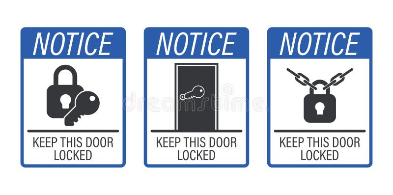 Bundle Notice Label of a Door with a Key Stock Vector - Illustration of ...