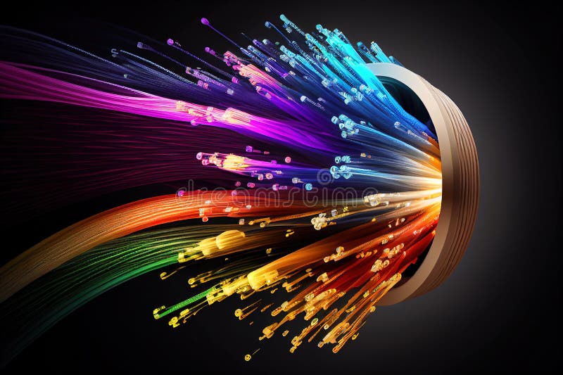 A Bundle of Optical Fibers. Abstract Vision, New Technologies Stock ...