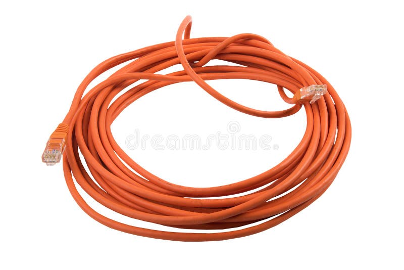 A Bundle of Orange Ethernet Cable Stock Image - Image of circle ...