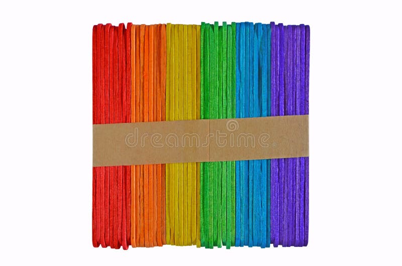 Bundle With Paper Strap Of Colored Sticks Stock Image - Image of line ...