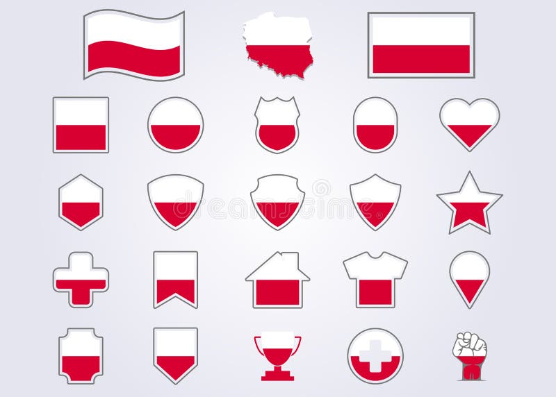 Bundle of Poland Icon Flag Symbol Sign Vector Illustration Design ...