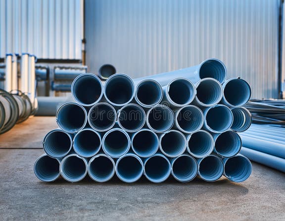 A Bundle of PVC Pipes in Various Sizes Placed Horizontally on a Clean ...