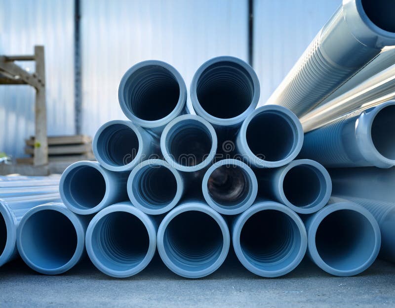 A Bundle of PVC Pipes in Various Sizes Placed Horizontally on a Clean ...