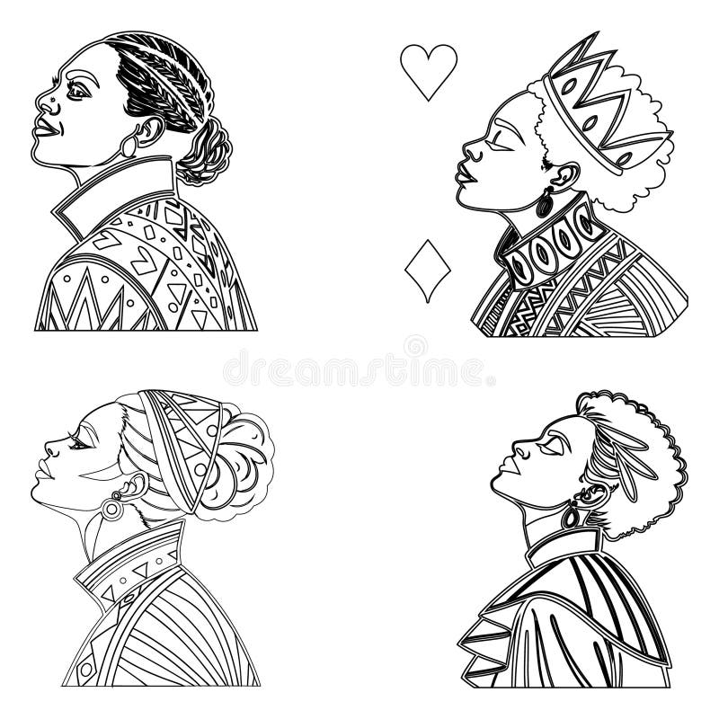 Bundle Queen Head Icon Art and Illustrator Eps Stock Vector ...