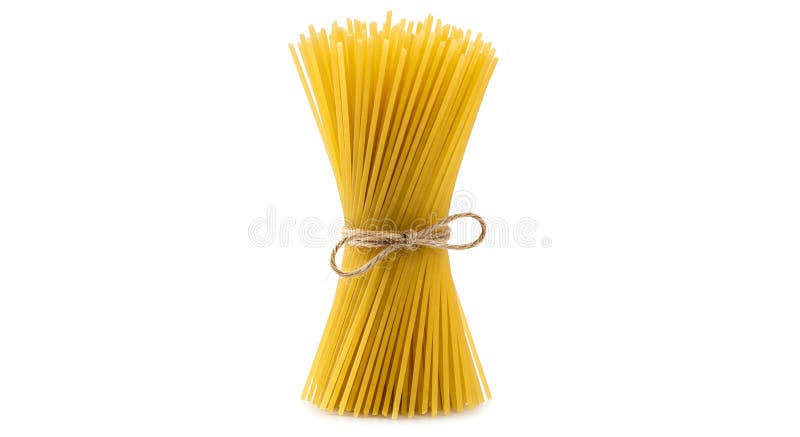 Bundle of Raw Spaghetti Tied with Twine Stock Photo - Image of staple ...