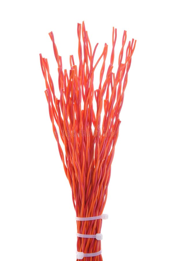Bundle of red cables stock photo. Image of copper, electrical - 27348210