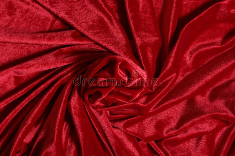 Bundle of Red Velvet Fabric Overhead View Stock Image - Image of soft ...