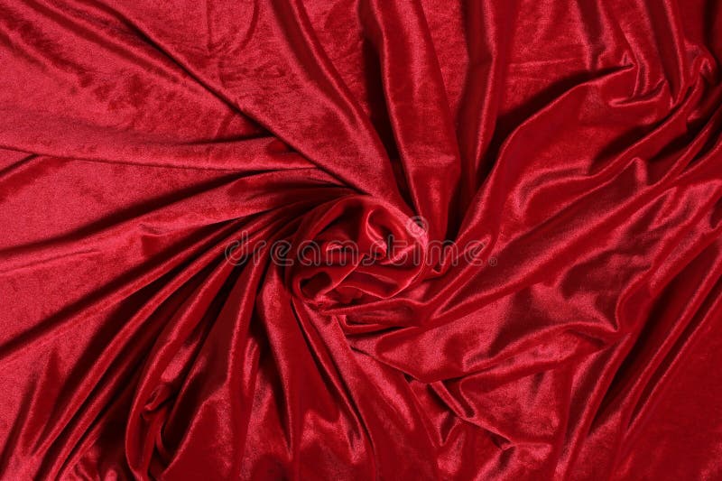 Bundle of Red Velvet Fabric Overhead View Stock Photo - Image of ...