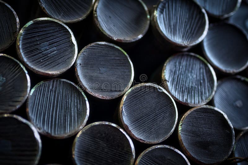 A Bundle of Round Metal Bars, Steel Mill Products Stock Image - Image ...