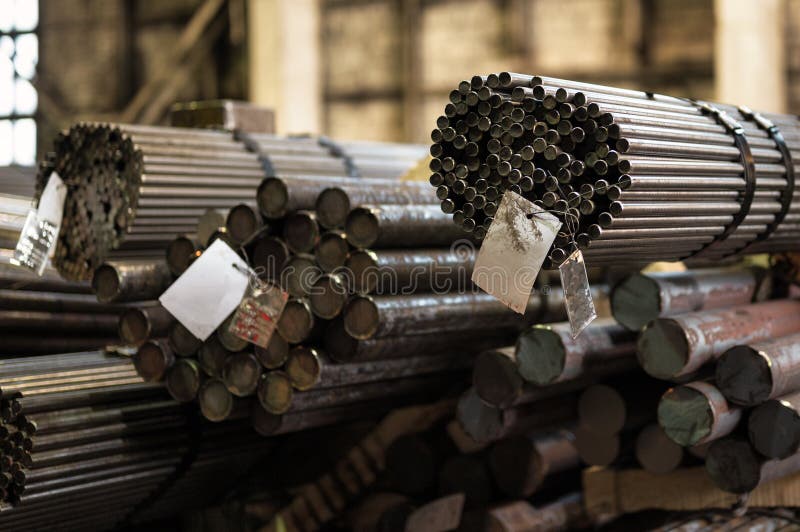 A Bundle of Round Metal Bars, Steel Mill Products Stock Photo - Image ...