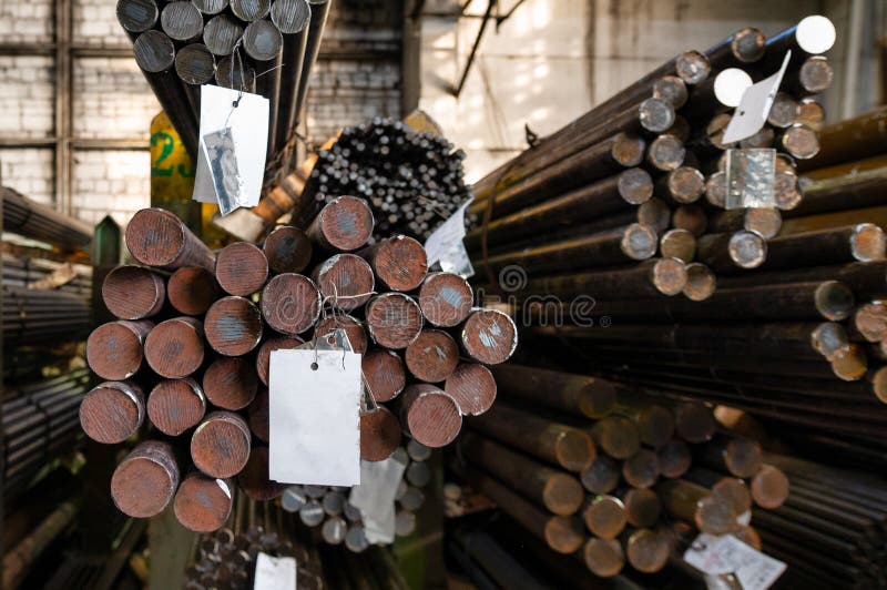 A Bundle of Round Metal Bars, Steel Mill Products Stock Image - Image ...