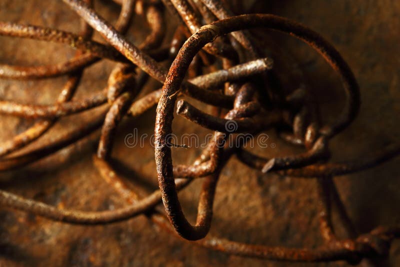 BUNDLE of RUSTED STEEL WIRING Stock Image - Image of junk, beauty ...
