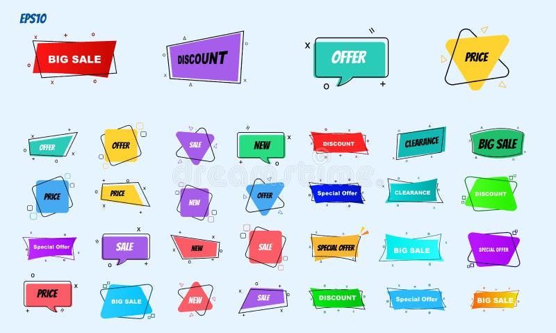 Bundle of 32 Sale Banner Template Stock Vector - Illustration of offer ...