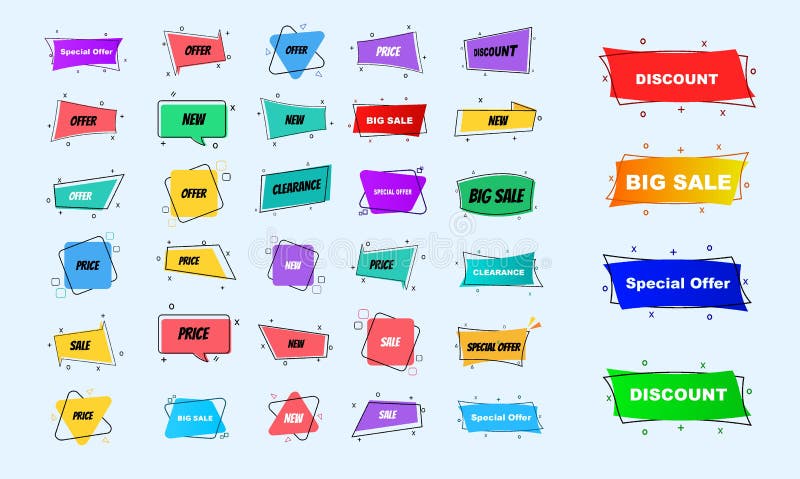 Bundle of 34 Sale Banner Template Stock Vector - Illustration of 32sale ...