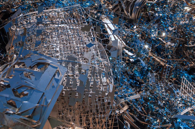 Bundle of scrap metal stock image. Image of blue, collected - 152604679