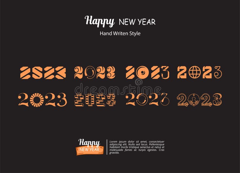 BUNDLE SET COLLECTION HANDWRITTEN LETTER 2023 Stock Vector ...