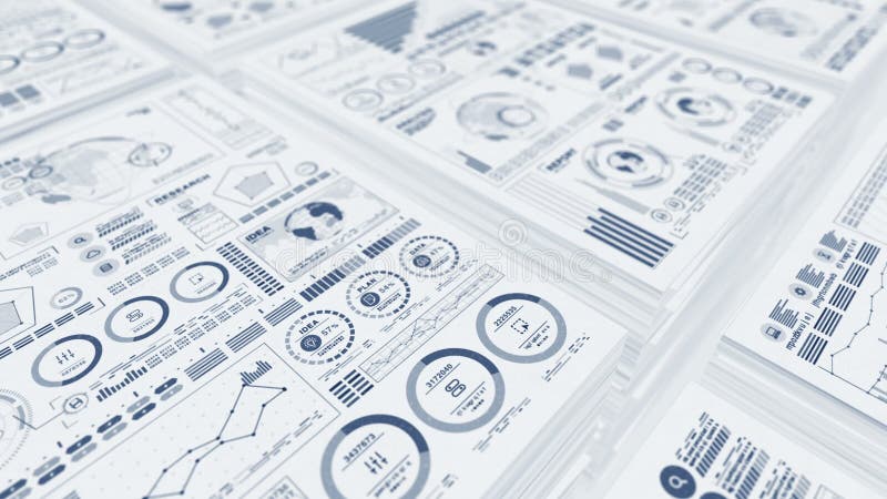 Bundle of Sheets of White Paper. White Desk in Office. Business and ...