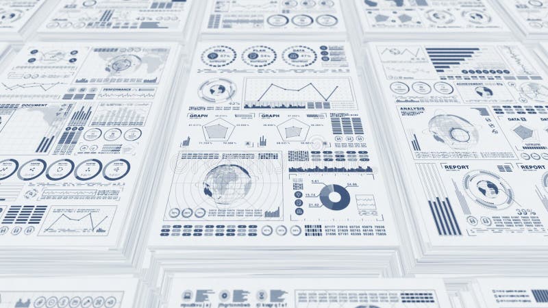 Bundle of Sheets of White Paper. White Desk in Office. Business and ...