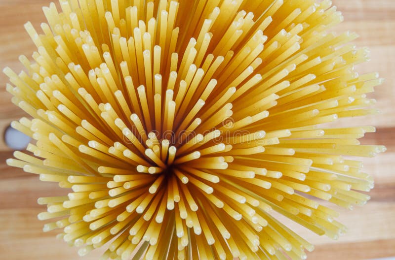 The Bundle of Spaghetti is Photographed from the End Stock Image ...