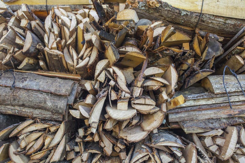 Split Red Oak Logs in a Firewood Pile Stock Photo - Image of winter ...