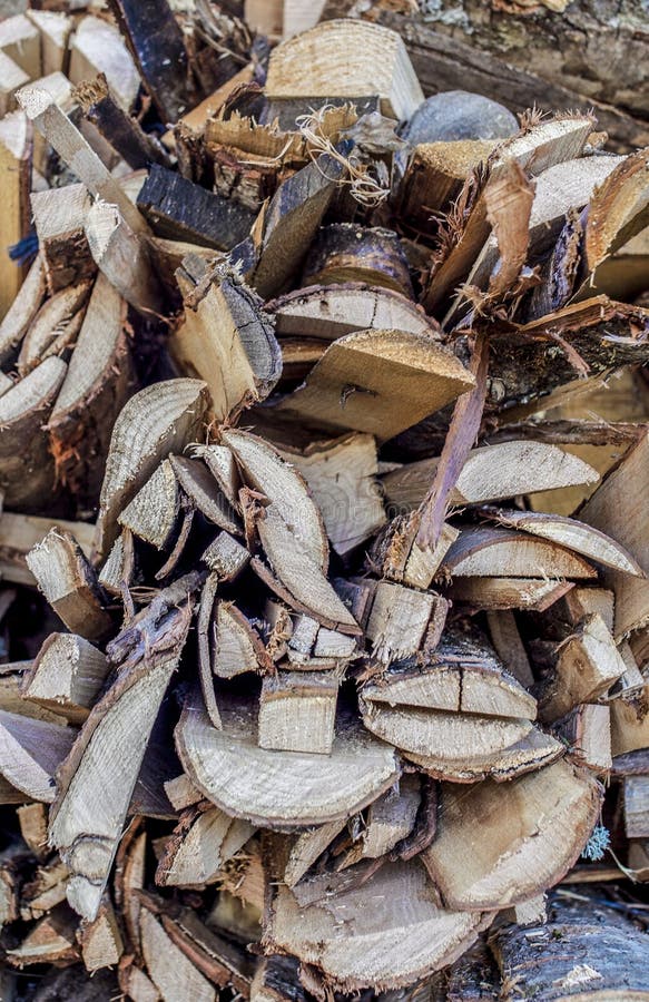 Split Red Oak Logs in a Firewood Pile Stock Photo - Image of winter ...