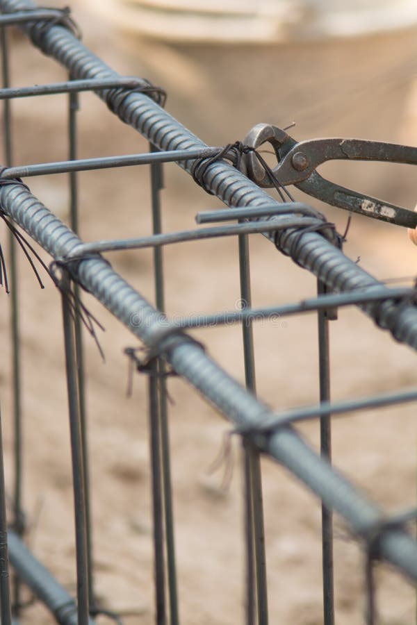 It is a Bundle of Steel Bars To Prepare Pour Pole Construction. Stock ...