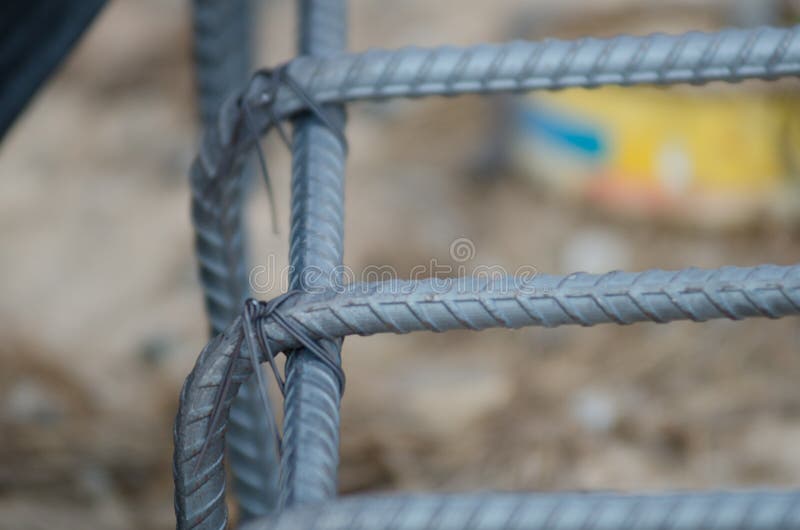 It is a Bundle of Steel Bars To Prepare Pour Pole Construction. Stock ...