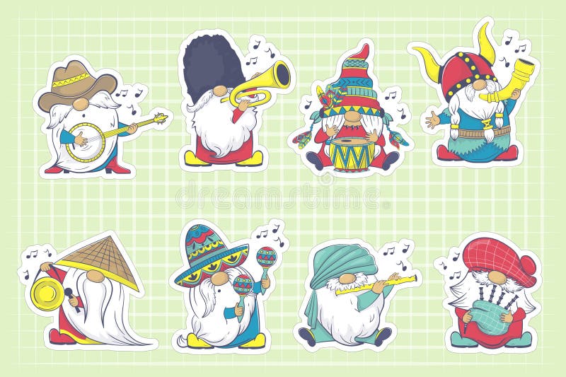 Gnome Musiciansk Stock Illustrations – 1 Gnome Musiciansk Stock ...