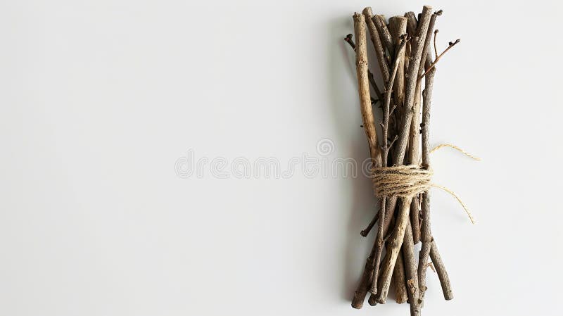 Bundle of Sticks on White Background Stock Illustration - Illustration ...