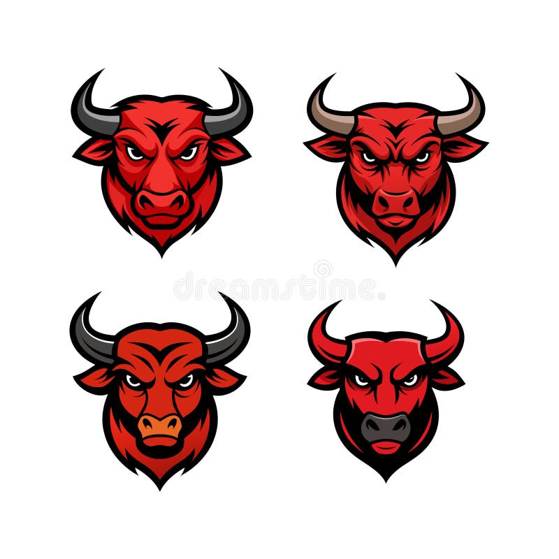 A Bundle of Strong Bull Head Vector Illustration Stock Vector ...