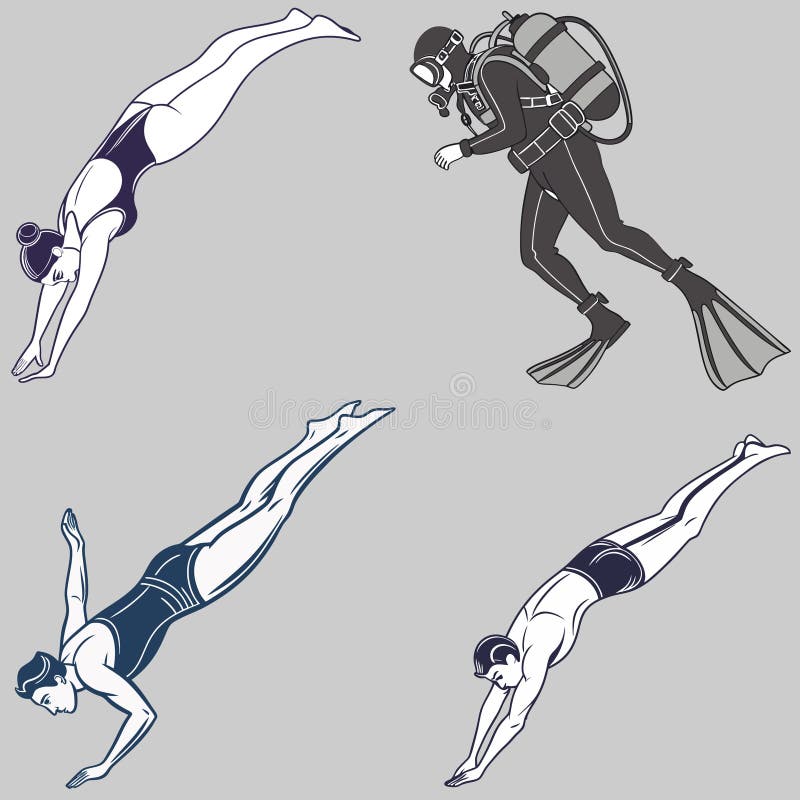 Bundle Swimming Art and Illustrator Eps Stock Illustration ...