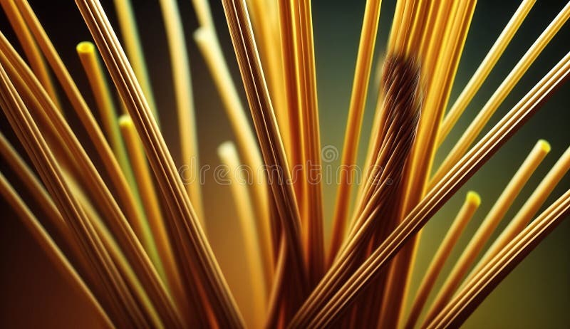 Bundle Texture of Fresh Yellow Straw from the Field, Close-up. AI ...