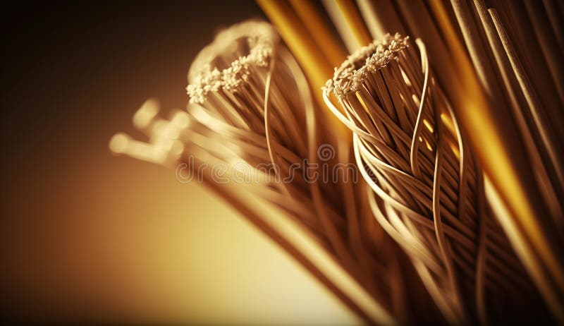 Bundle Texture of Fresh Yellow Straw from the Field, Close-up. AI ...