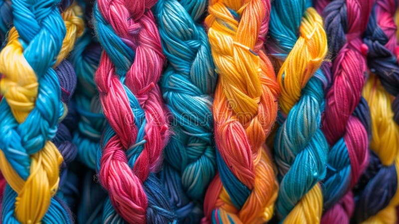 A Bundle of Thick Twisted Strands Resembling a Braided Rope with Each ...