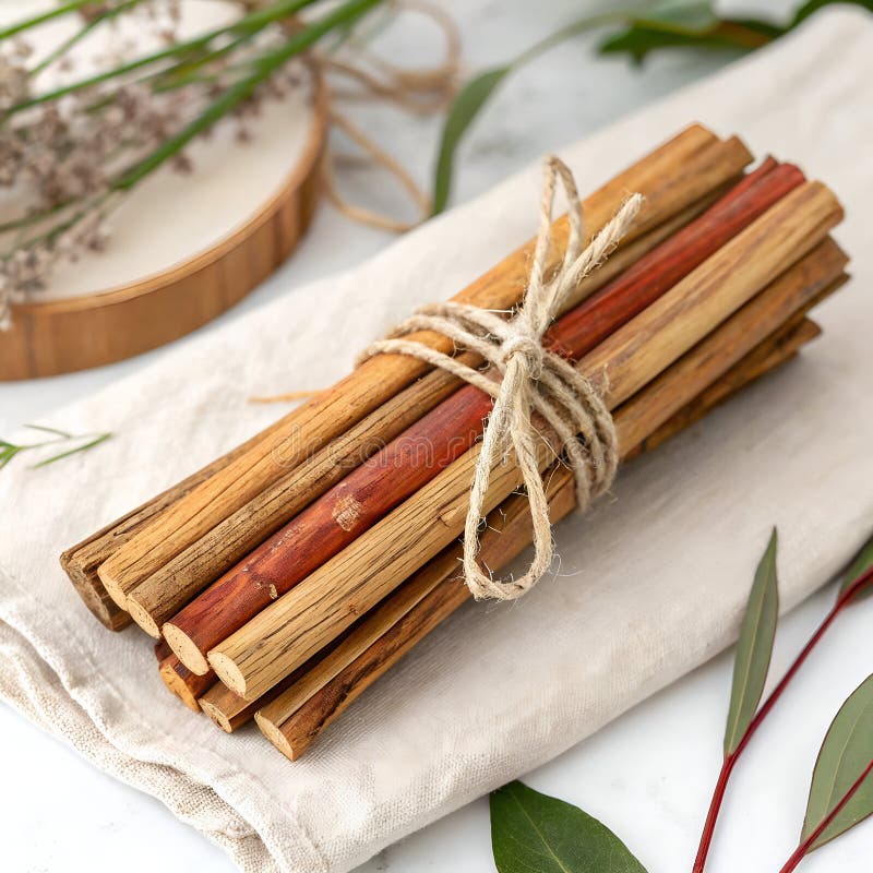 Bundle of Tied Wooden Sticks Rustic Decor Stock Illustration ...