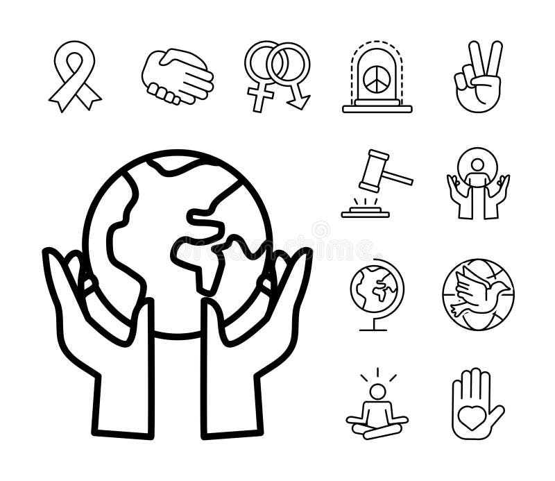 Human Rights Day Poster with Hands Colors Print Stock Vector ...