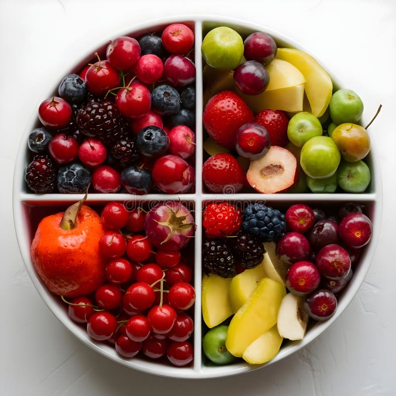 Bundle of Two Fruit Salad Bowls with Mixed Berries Stock Photo - Image ...