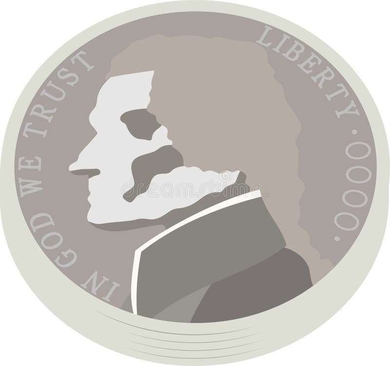 Bundle of US American 5 Cent Coin Stock Vector - Illustration of ...