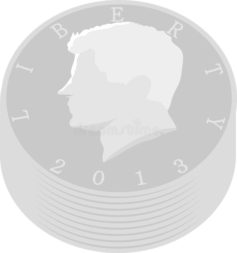 Bundle of US American 50 Cent Coin Stock Vector - Illustration of ...