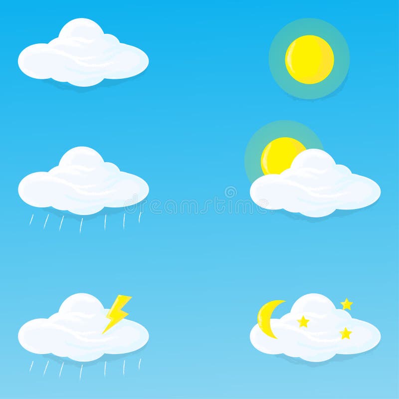 Bundle of Various Types of Weather with Painting Effects, Perfect for ...